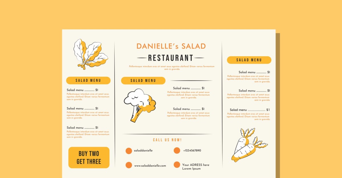 Salad Restaurant Menu Template #337021 - TemplateMonster
