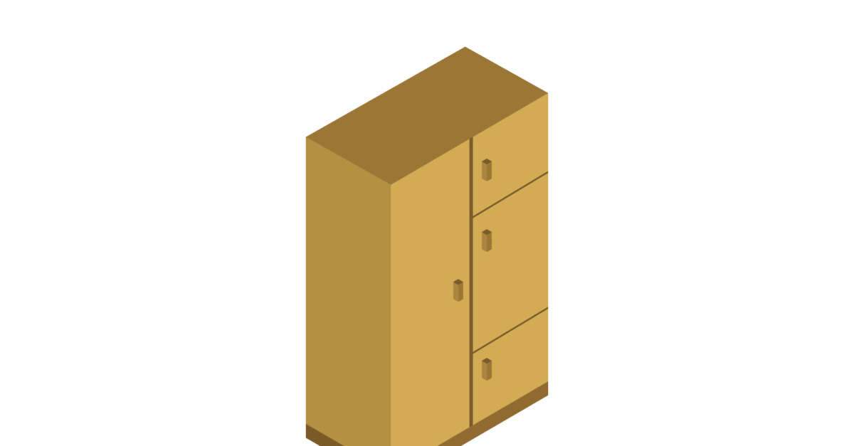 Isometric wardrobe on a white background - TemplateMonster