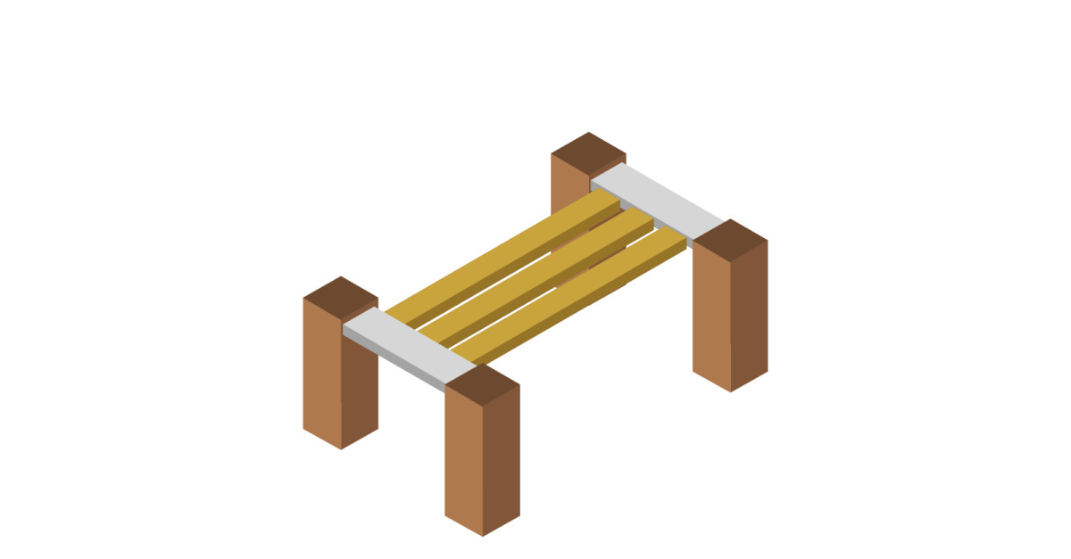 Vector isometric bench illustrated on white background