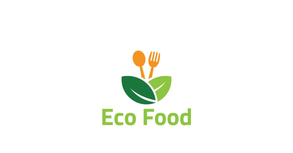 Modèle de conception de logo d'alimentation écologique