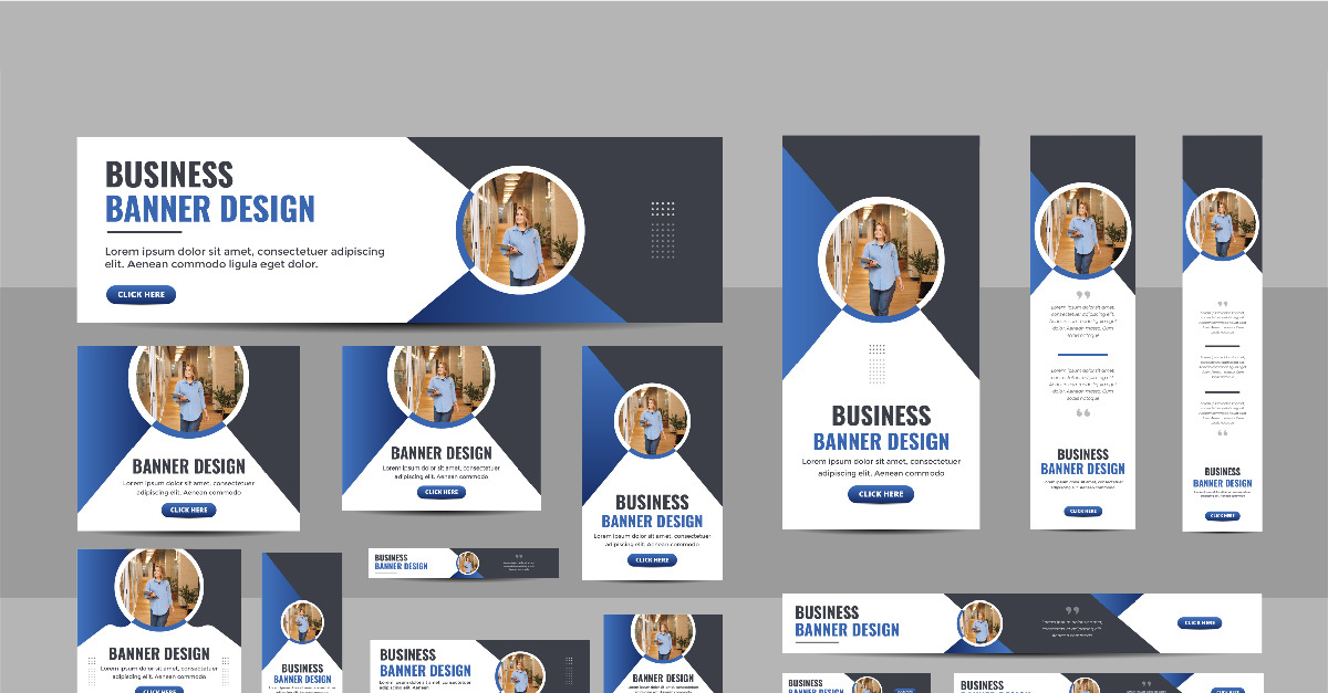 Modern Business Headline web banner or Vertical, horizontal and square ...