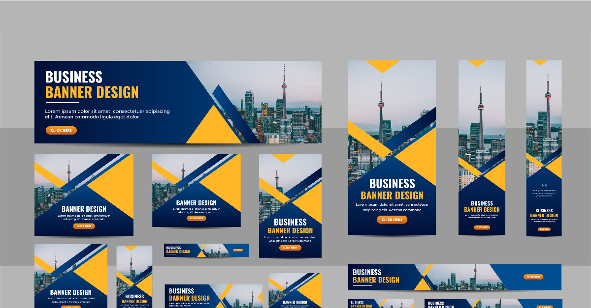 Modern Business Headline web banner or Vertical, horizontal and square ...