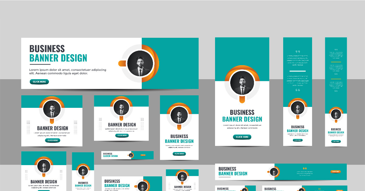 Modern Business Headline web banner or Vertical, horizontal and square ...