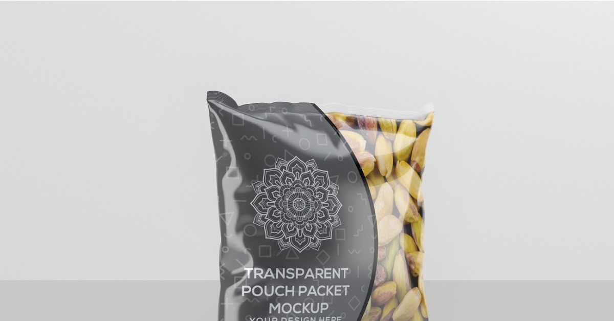 Pouch - Transparent Pouch Packet Mockup 2 - TemplateMonster