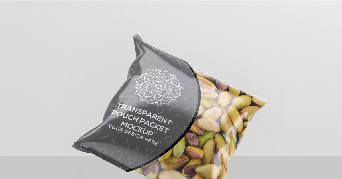 Pouch - Transparent Pouch Packet Mockup 4 - TemplateMonster