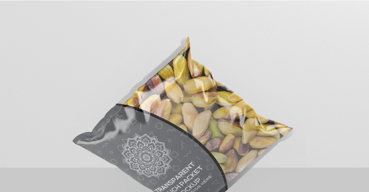 Pouch - Transparent Pouch Packet Mockup 5 - TemplateMonster