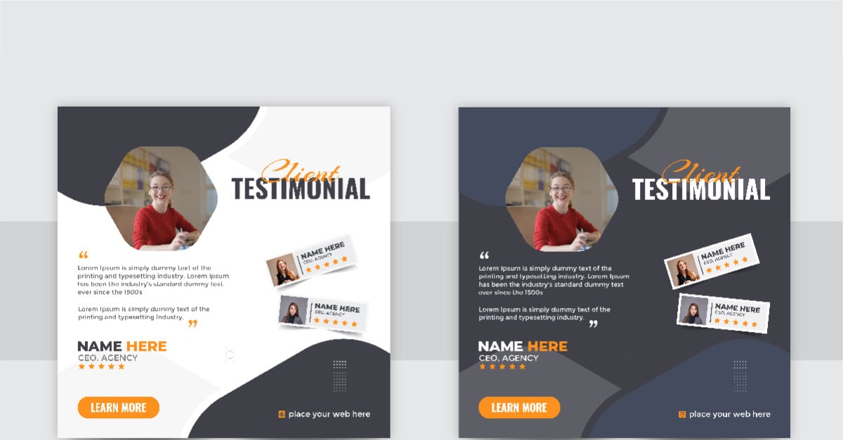 Customer feedback social media post design template Layout