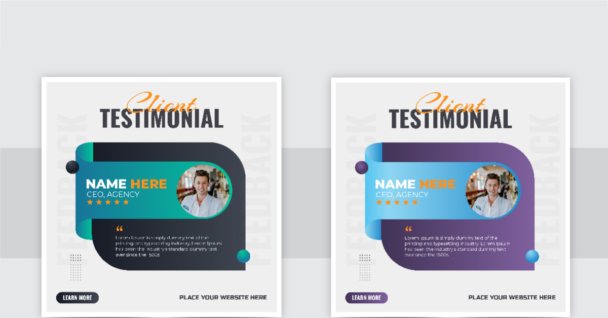 Customer feedback social media post Layout set