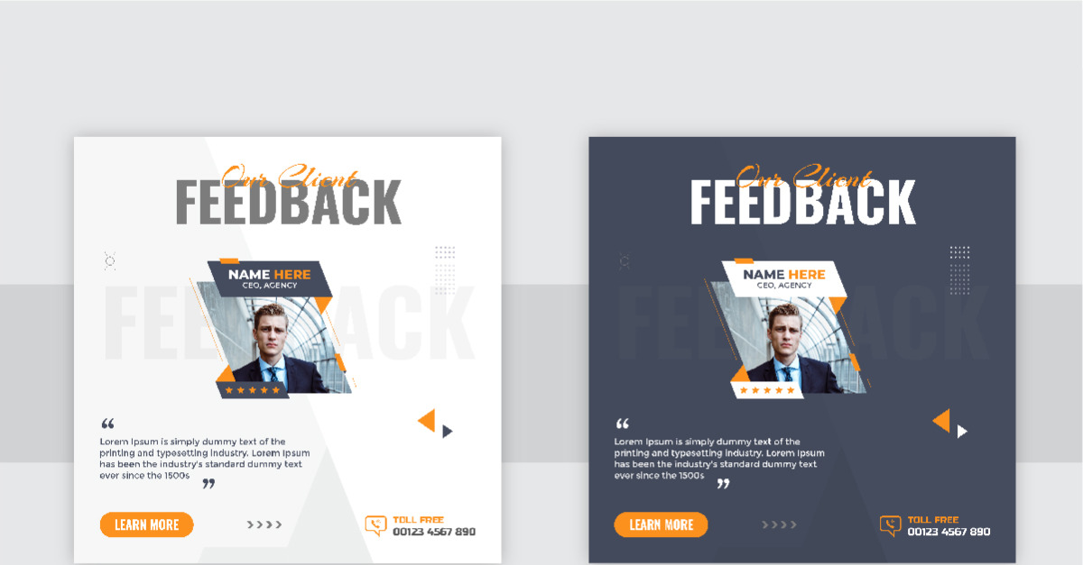 Customer feedback social media post Layout - TemplateMonster