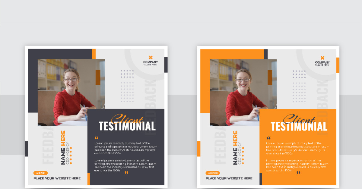 Customer feedback social media post set - TemplateMonster