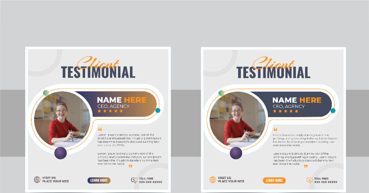 Modern customer feedback social media post design