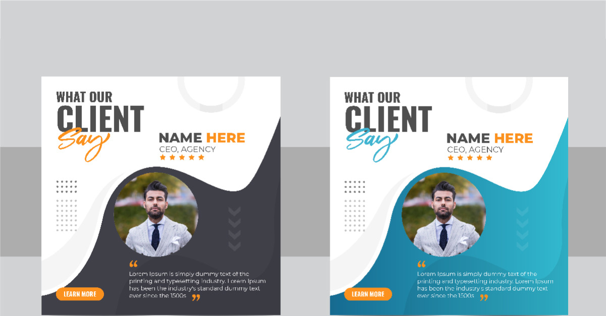 Modern customer feedback social media post template