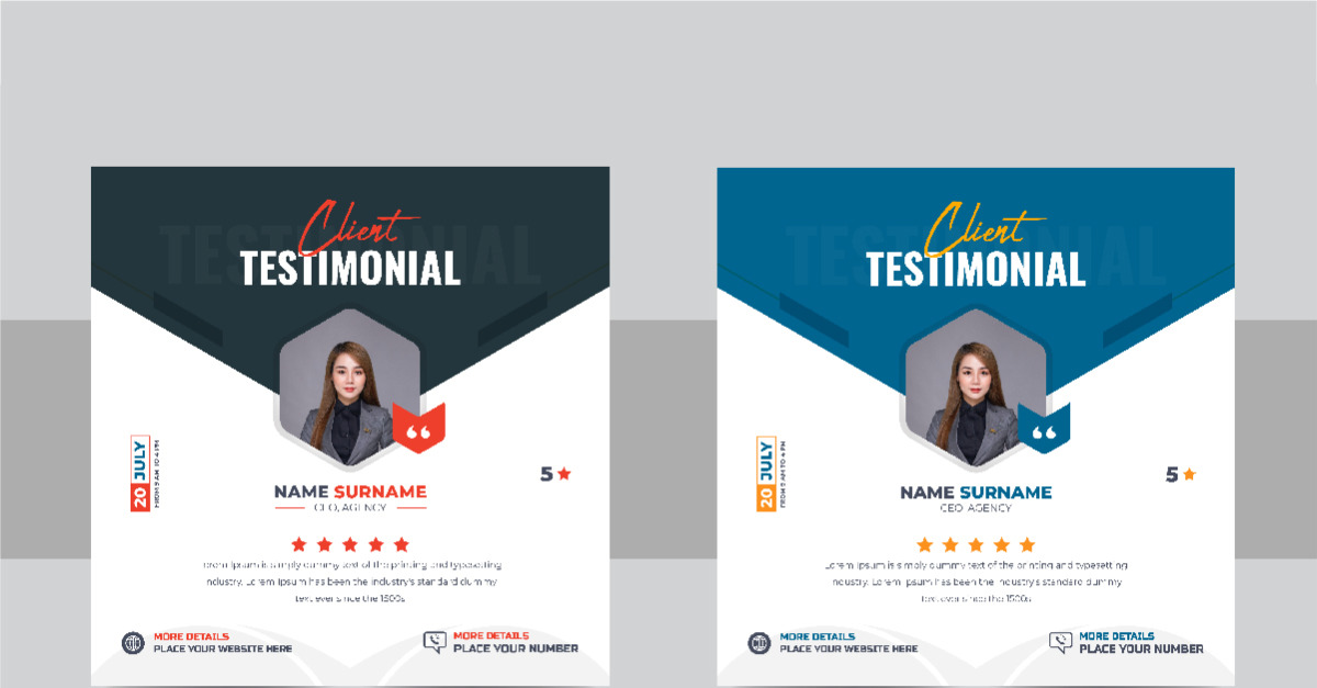 Creative customer feedback social media post template design Layout