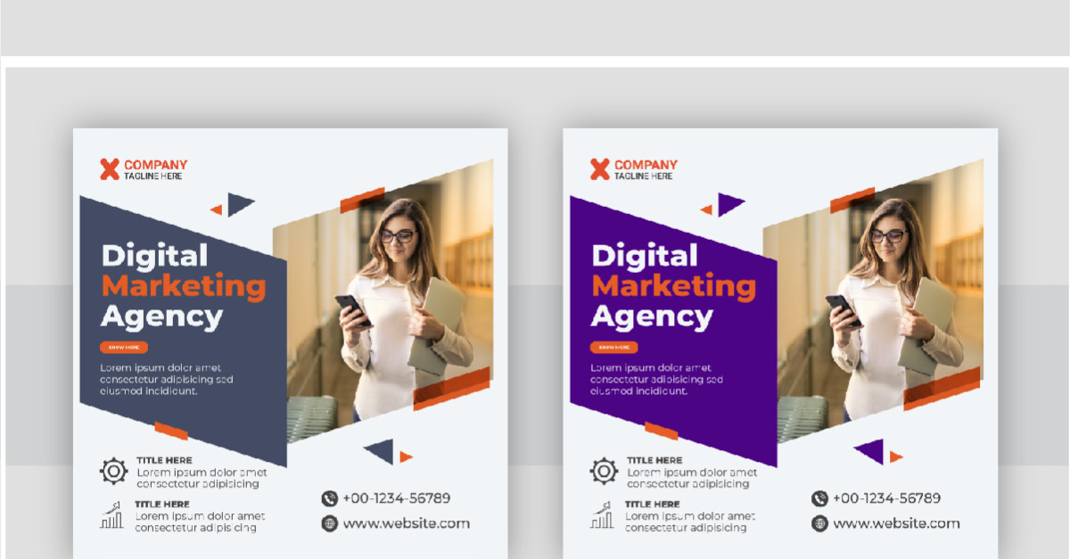 Creative digital marketing post design template set