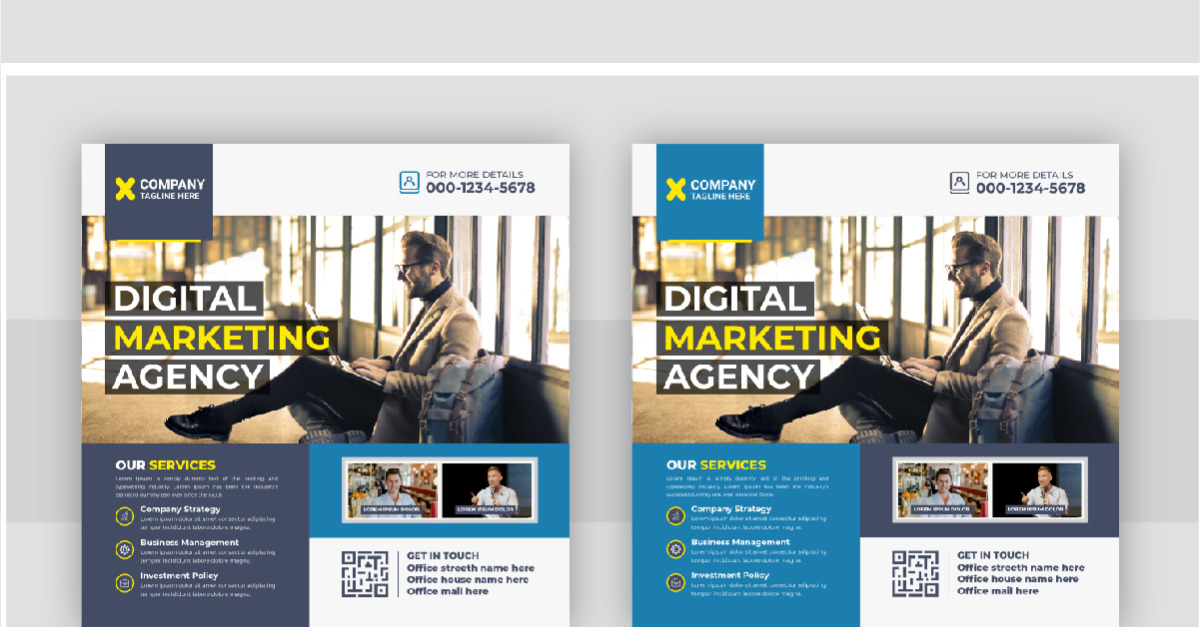 Creative digital marketing post template design set