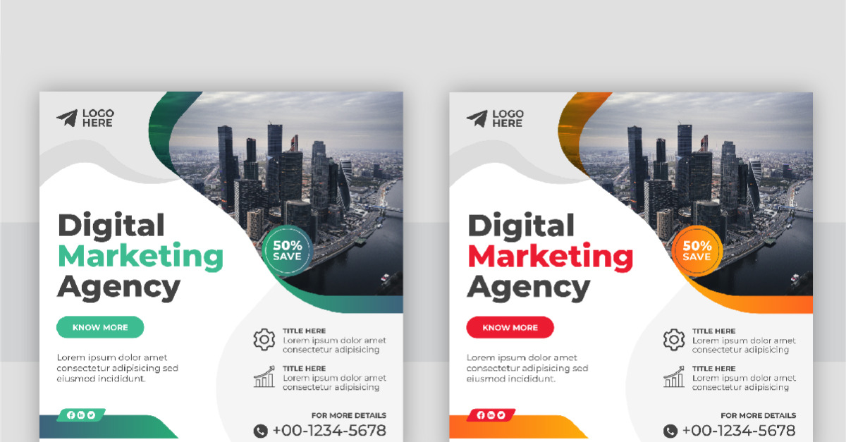 Digital marketing post design layout - TemplateMonster