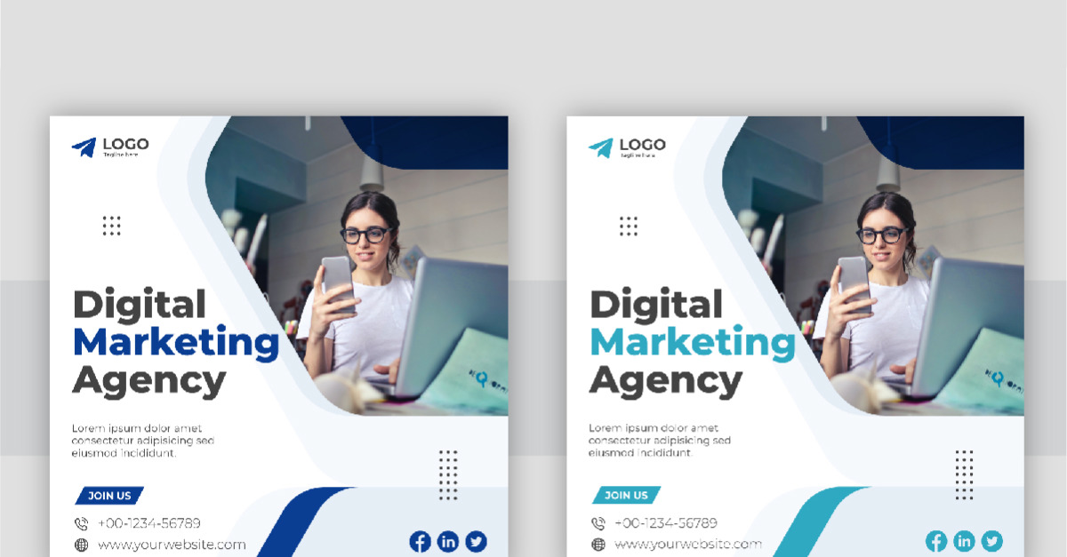 Digital marketing post design set #337737 - TemplateMonster