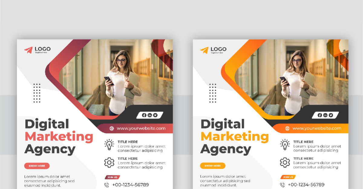 Digital marketing post template design layout