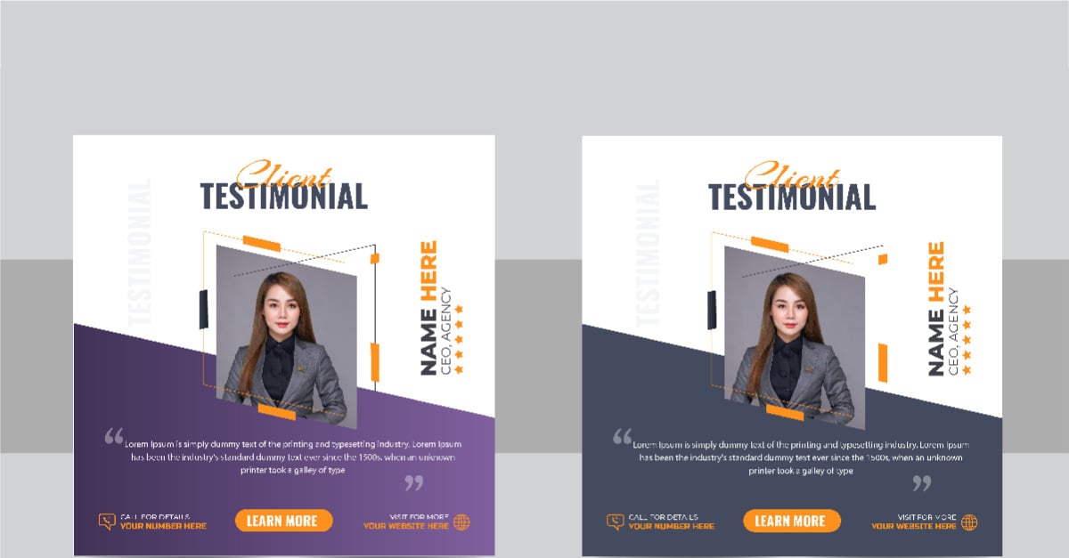 Modern customer feedback social media post Layout