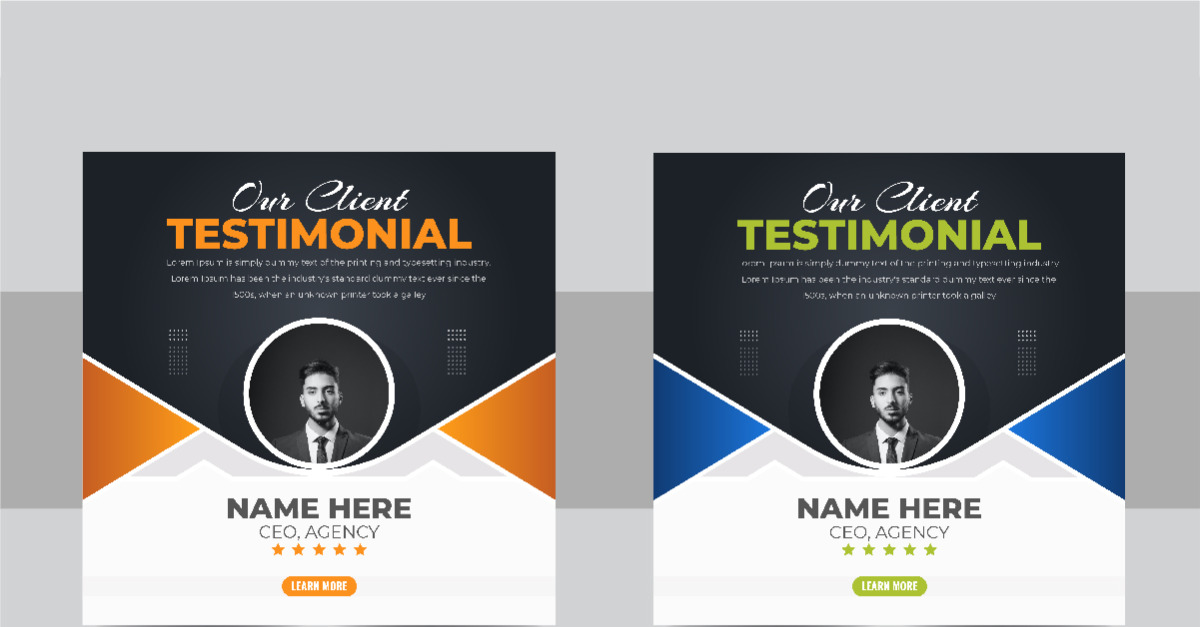 Modern customer feedback social media post set