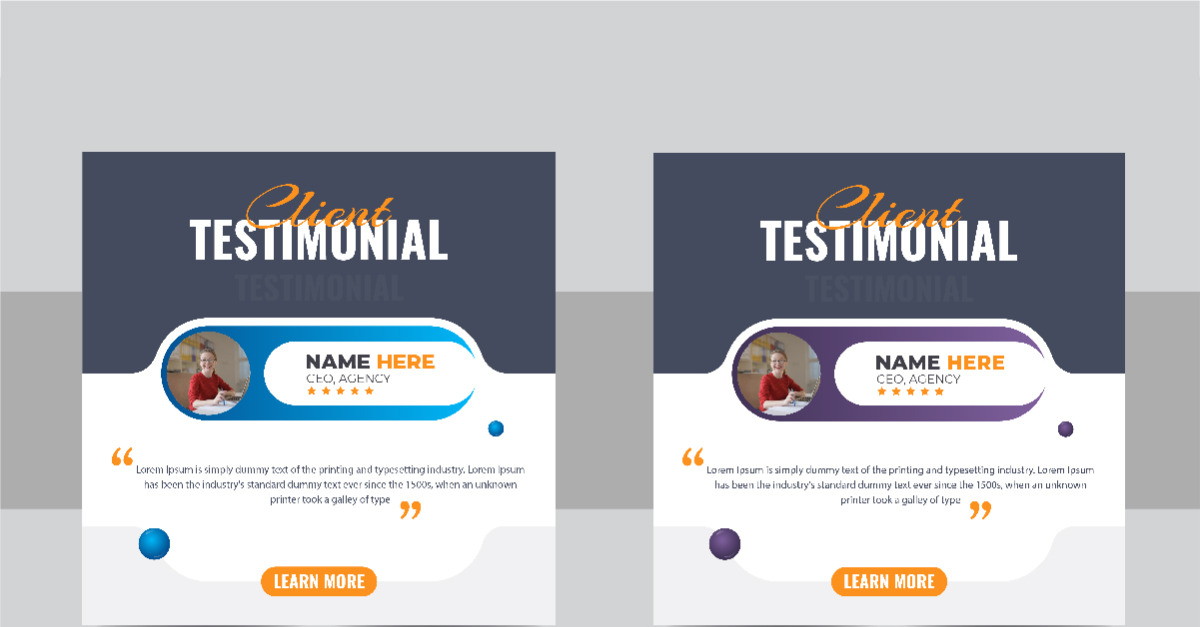 Modern customer feedback social media post template design Layout
