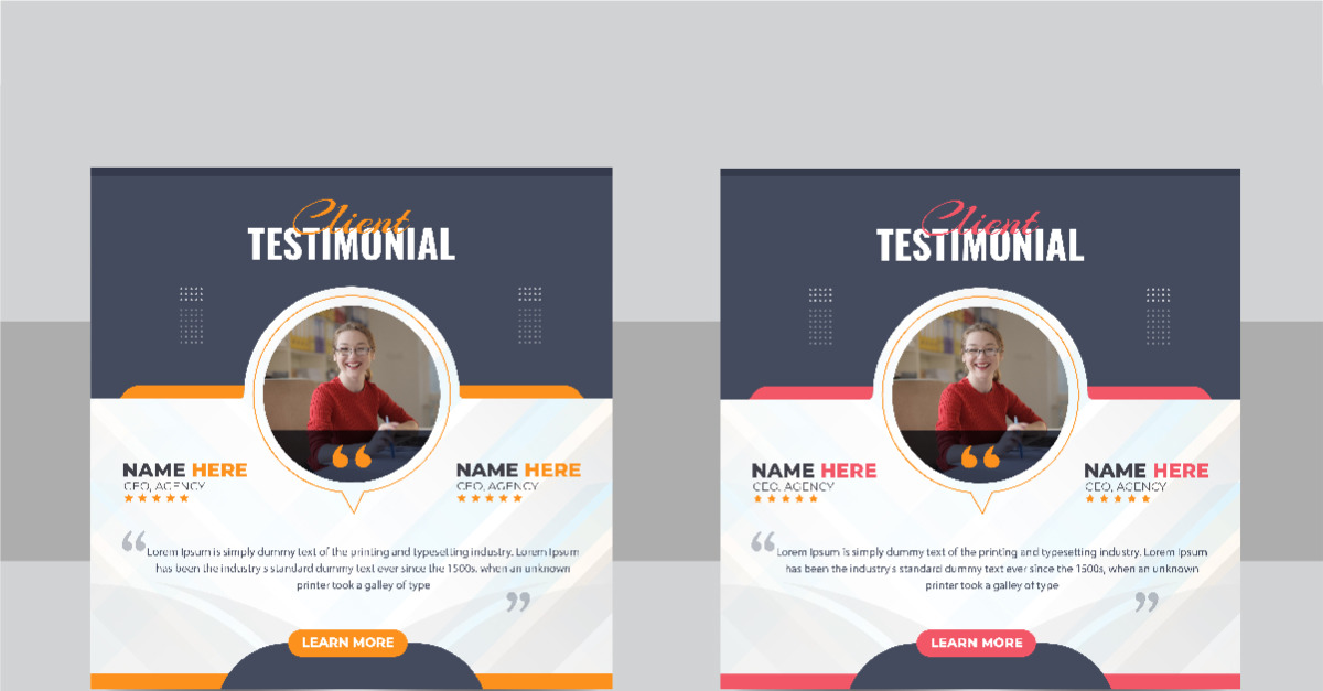 Modern customer feedback social media post template Layout