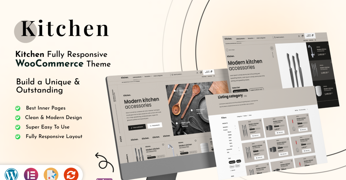 Kitchen - Hermoso y funcional tema WooCommerce para cocina