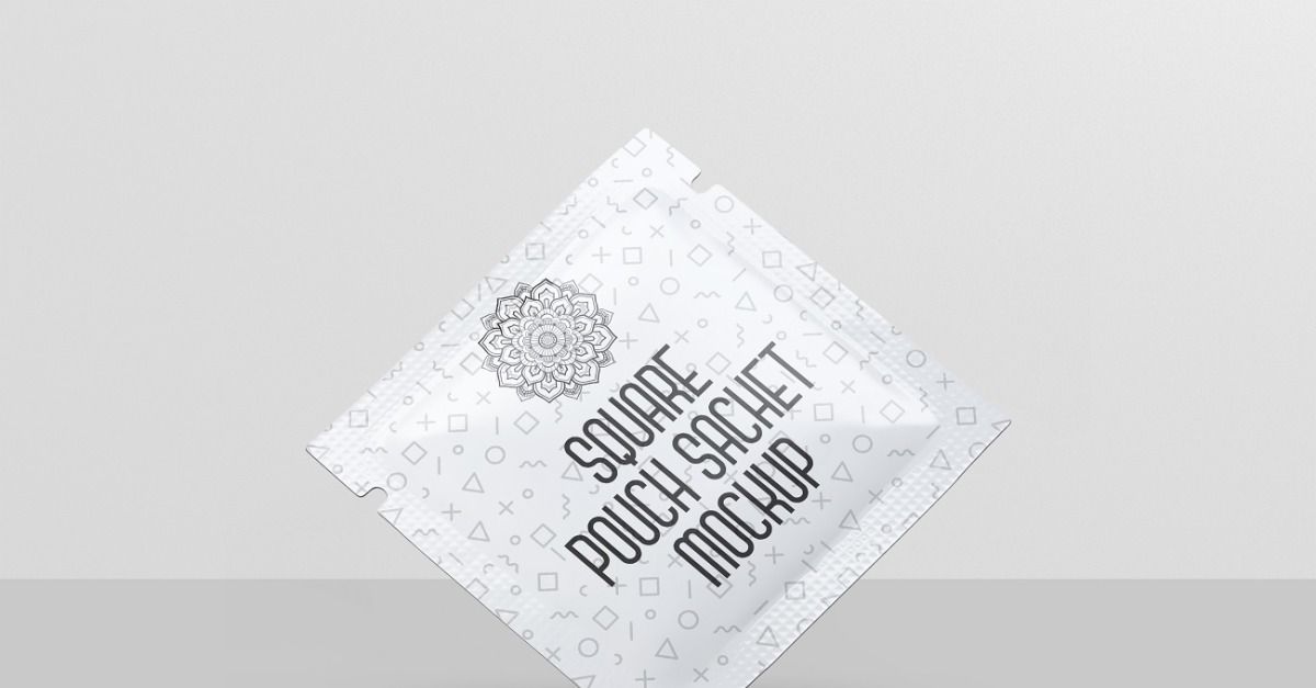 Sachet - Square Pouch Sachet Mockup 8 - TemplateMonster