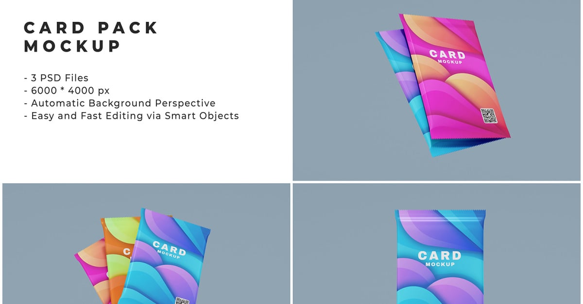 Card Pack Mockup Template #338012 - TemplateMonster