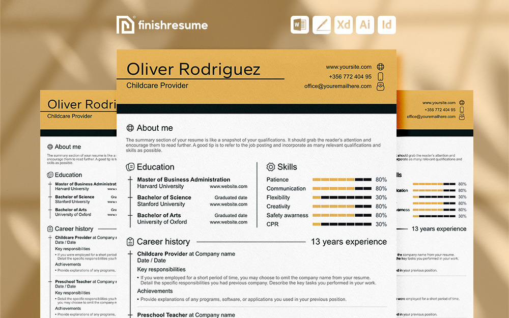 Childcare Provider resume template FREE | Finish Resume