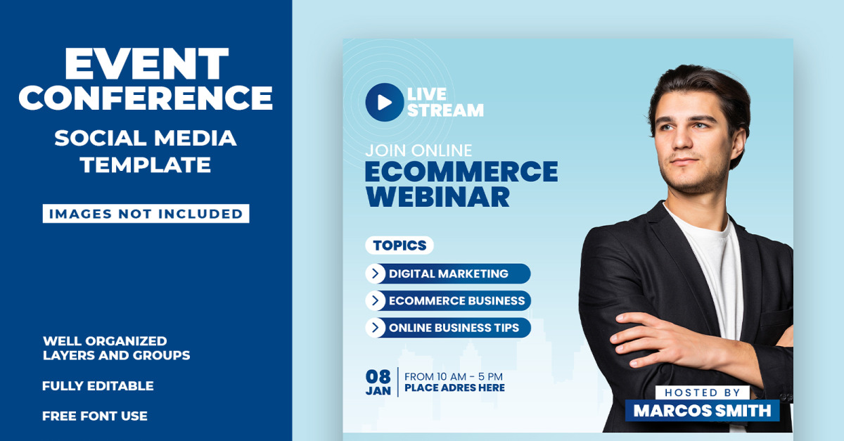 Event & Conference - Social Media Template PSD