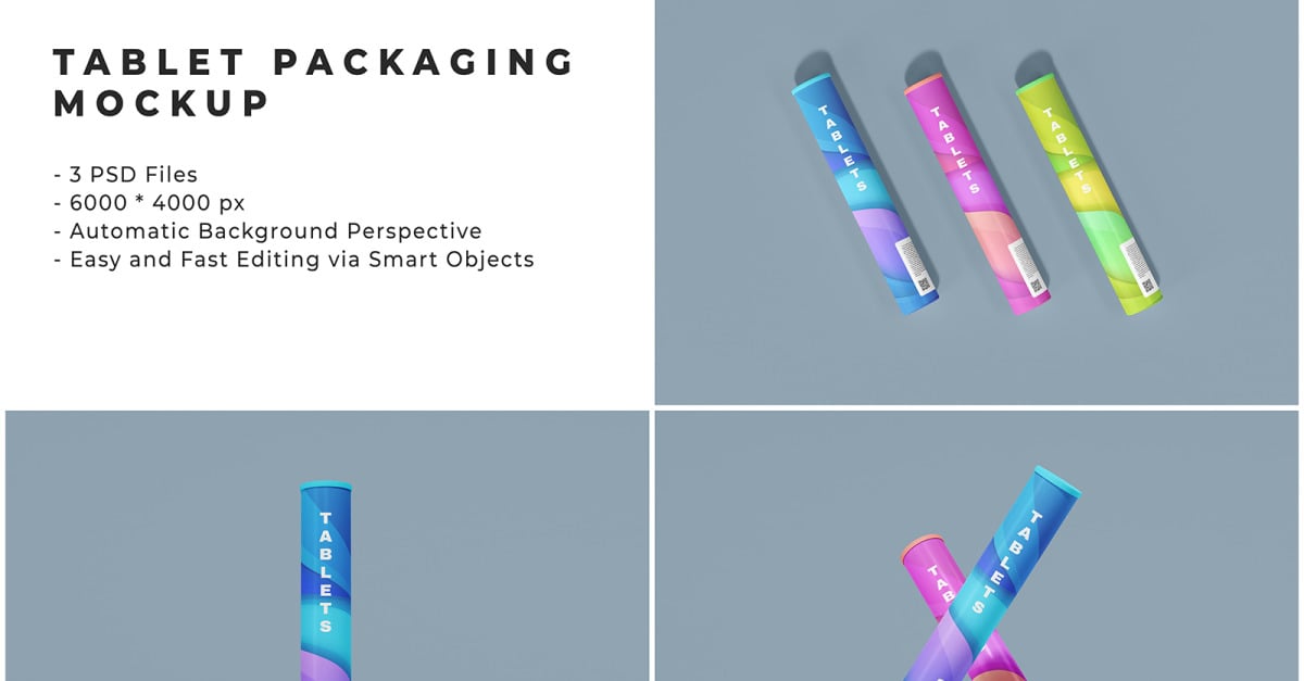 Tablet Packaging Mockup Template #338029 - TemplateMonster