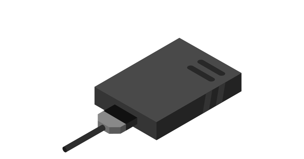 Isometric hard disk illustrated in vector on a white background