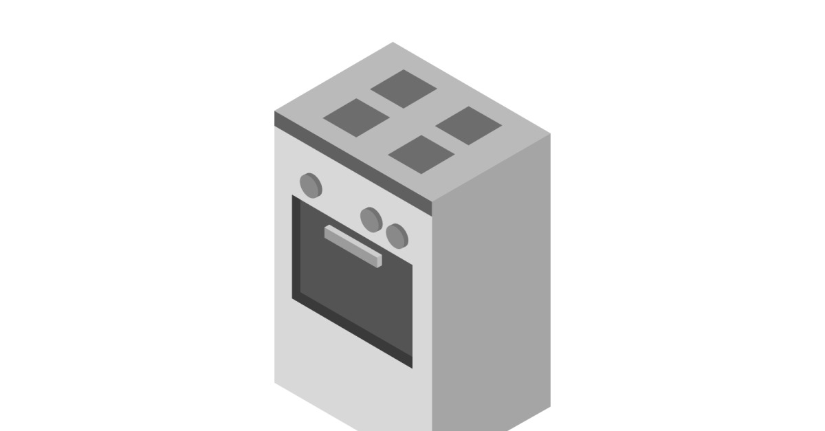 Isometric oven in vector on white background