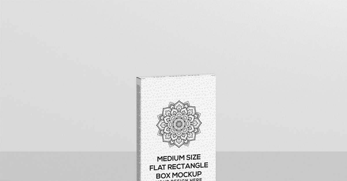 Box - Medium Size Flat Rectangle Box Mockup - TemplateMonster