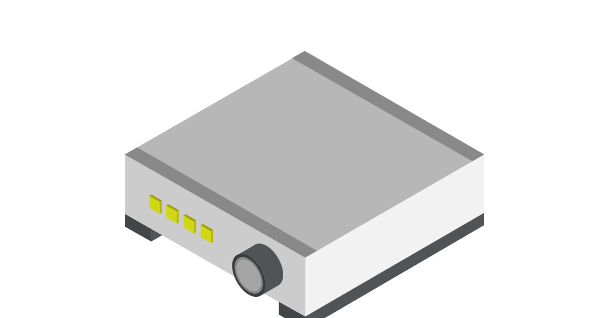 Isometric projector colorful in vector on white background