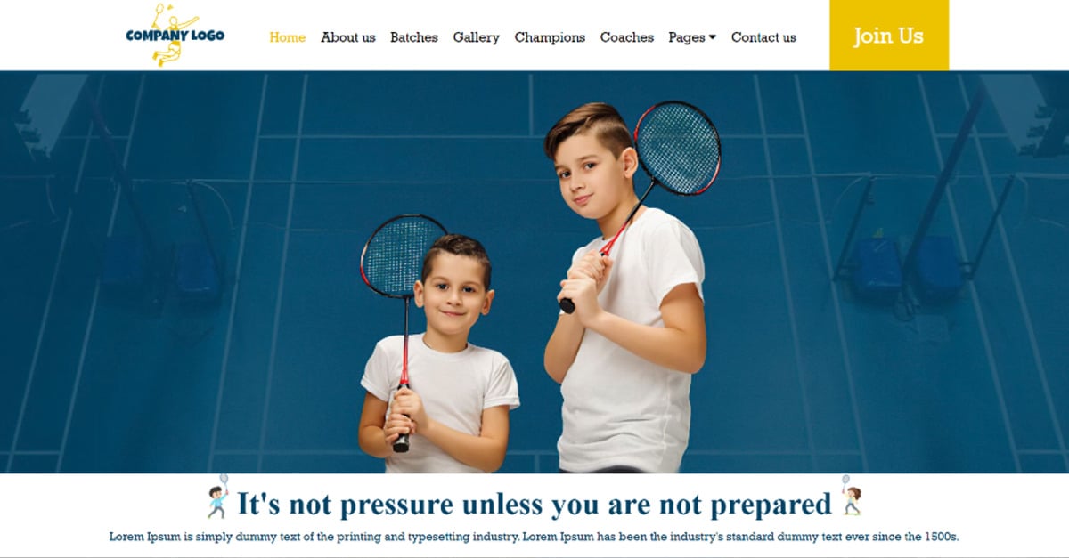 TajThemes | Badminton HTML Template #338659 - TemplateMonster