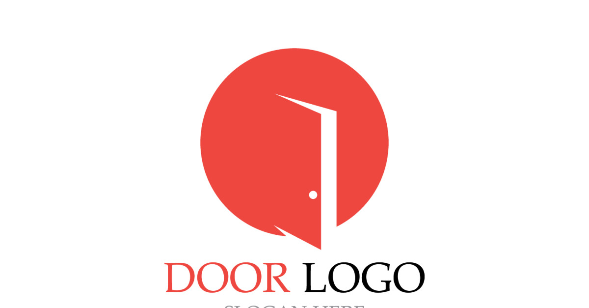 Door logo for home and building vector template v8