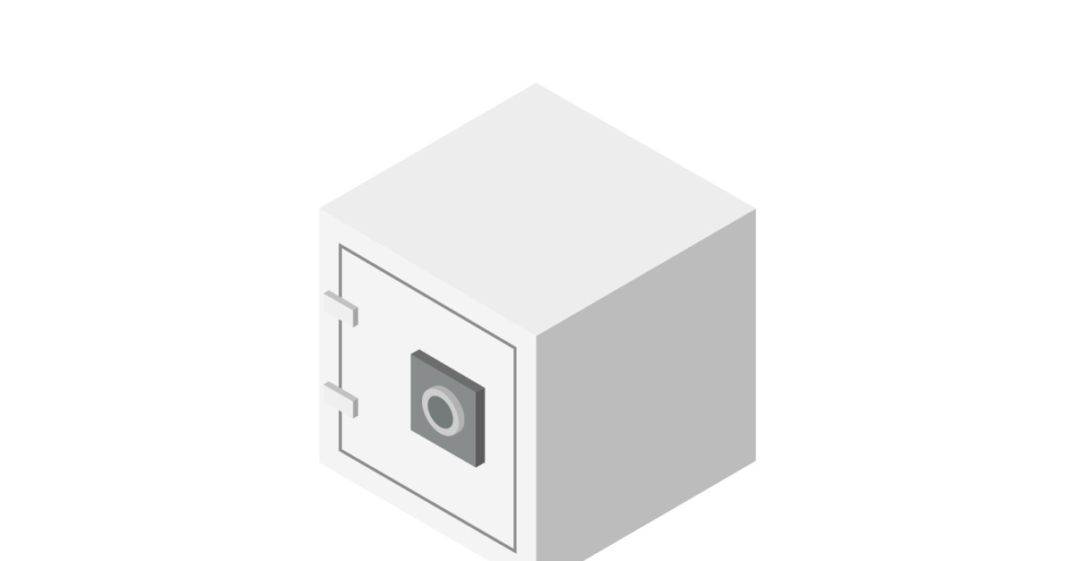 Safe isometric illustrator in vector and colored on white background