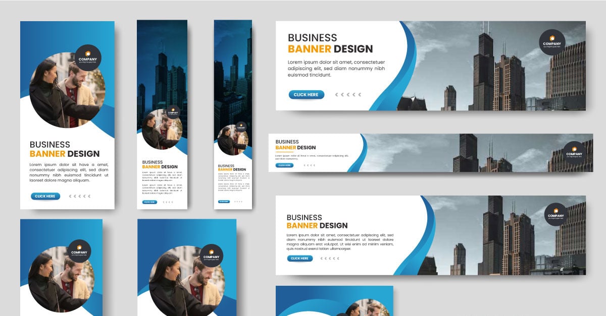 Vector Web banner template Set, Horizontal header web banner, cover ...