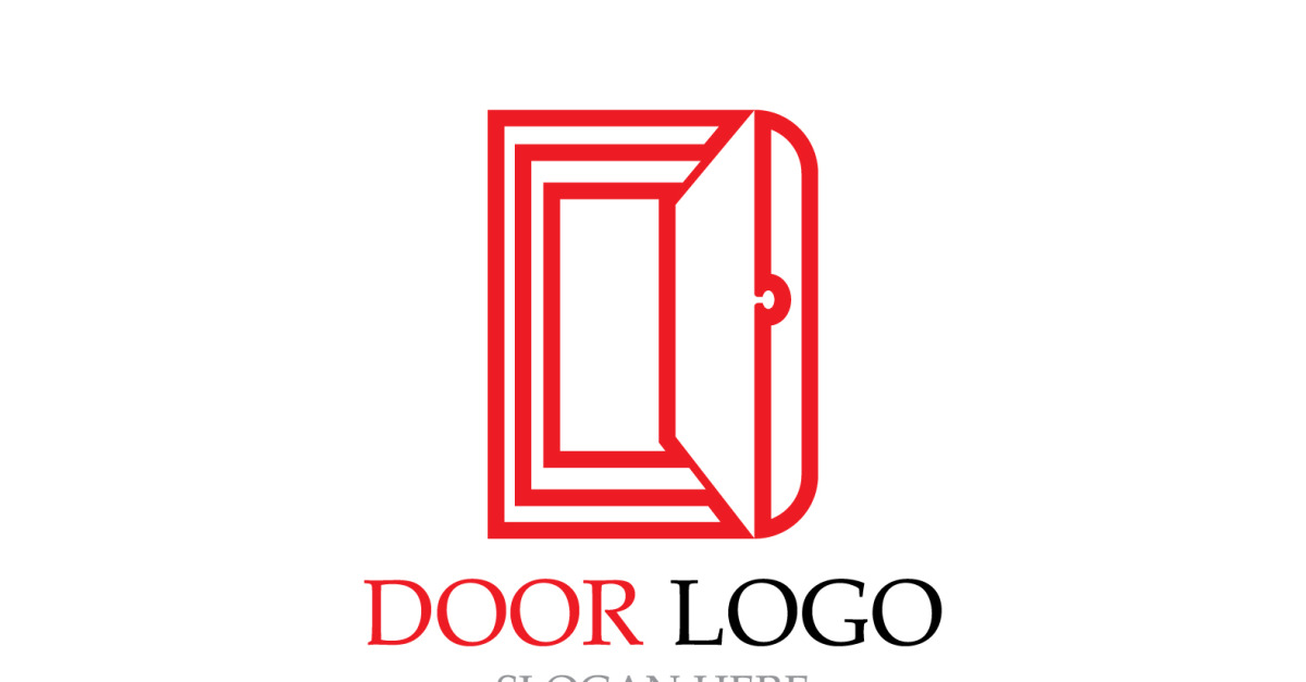 Door logo for home and building vector template v13