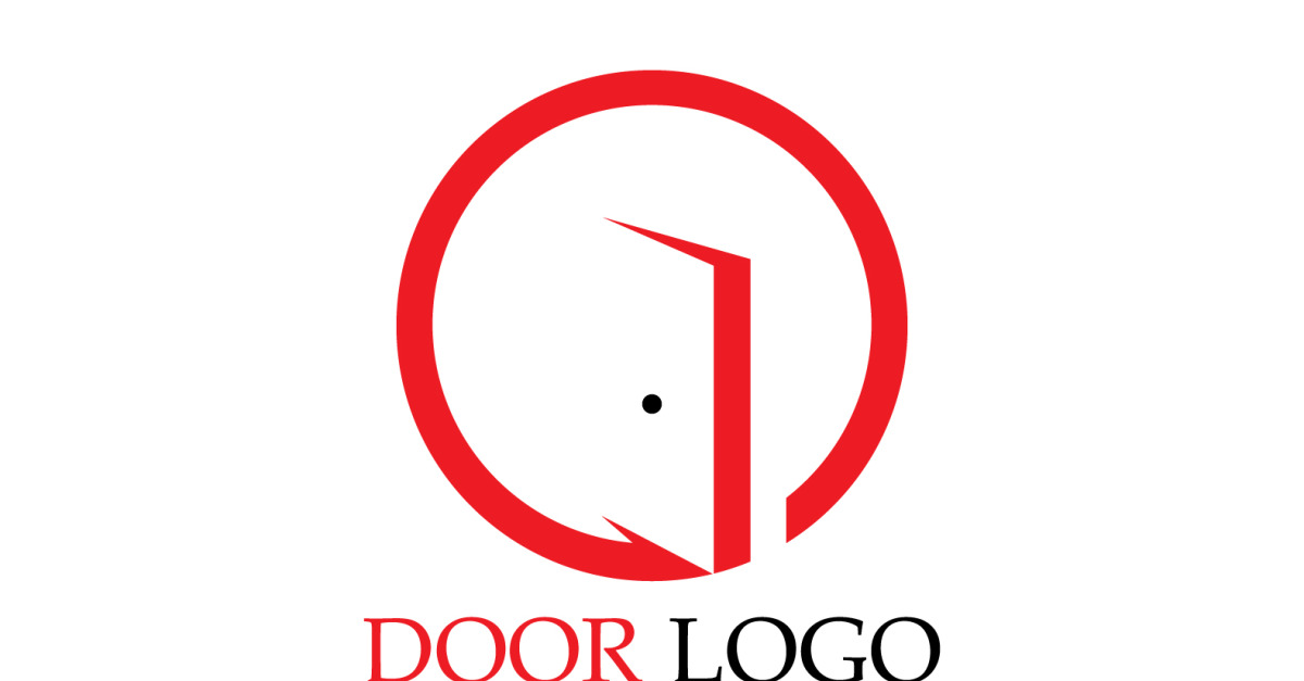 Door logo for home and building vector template v17
