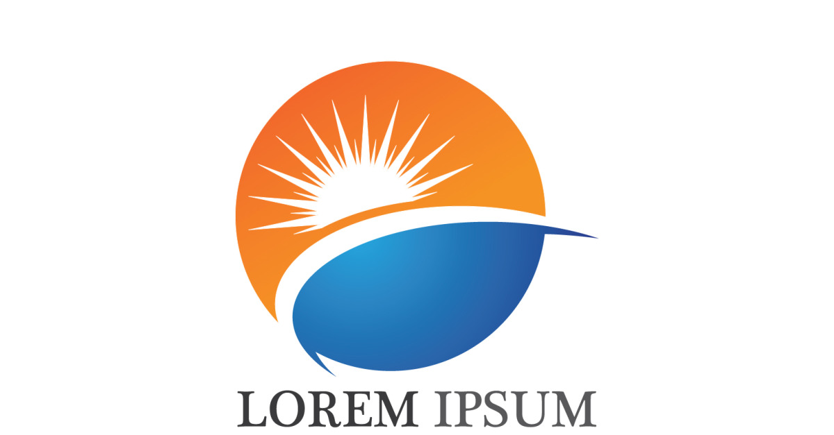 Słońce i fala logo szablon wektor v4 - TemplateMonster