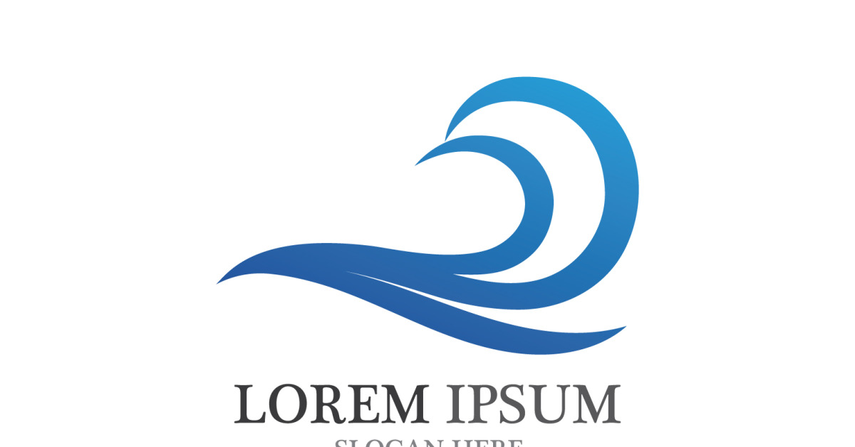 Water blue wave logo beach icon template v36