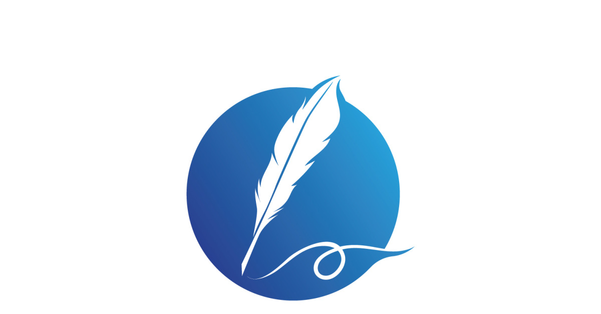 Pióro pióro napisz znak logo prawnik v14 - TemplateMonster