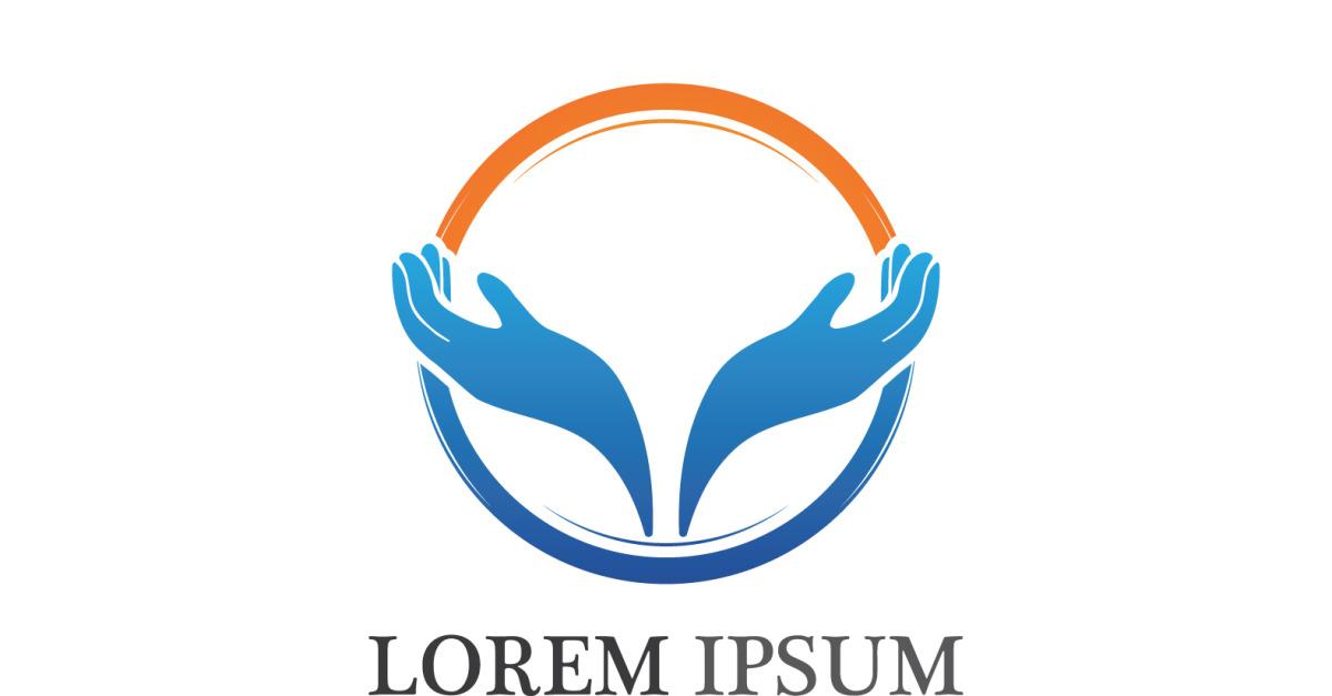 Modelo de logotipo de ajuda de mão de esperança vetor v12