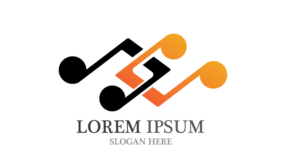 Music note player logo player audio v12 - TemplateMonster