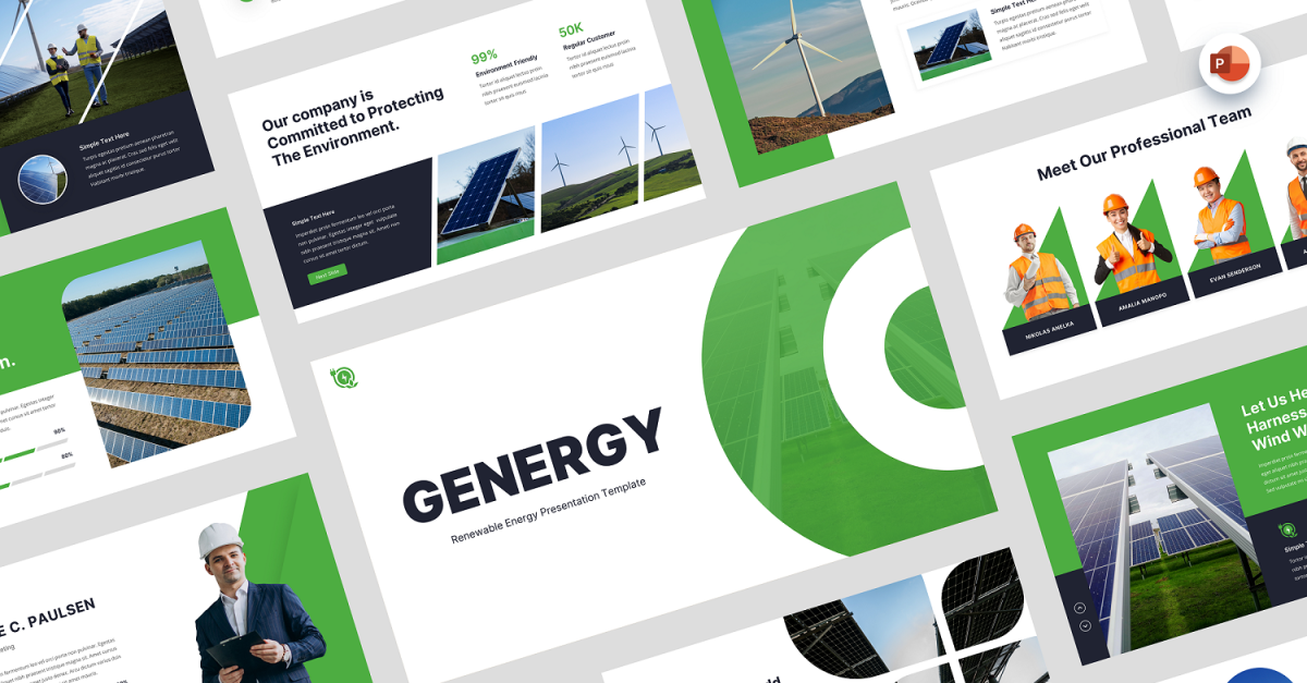 Genergy- Plantilla de PowerPoint de energía renovable