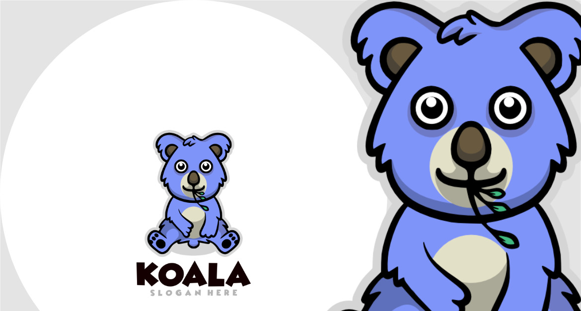 Koala are eating mascot logo #339188 - TemplateMonster