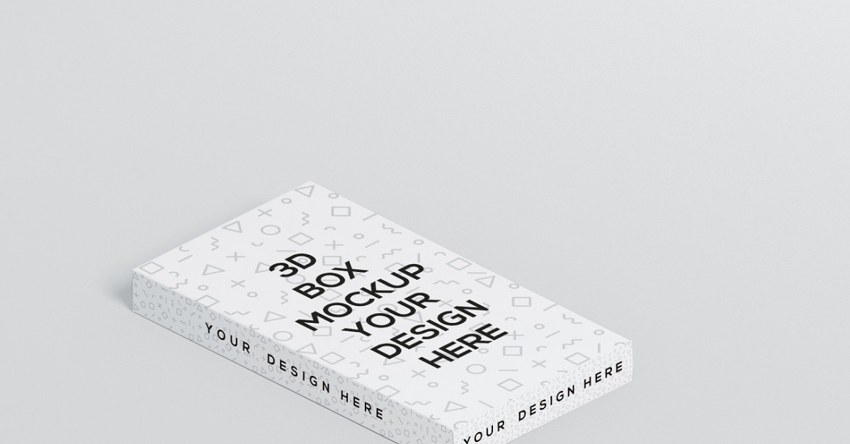 Rectangle Box - Flat Slim Rectangle Box Mockup